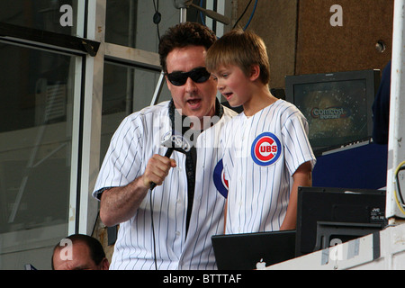 John Cusack Sings During 7th Inning Stretch at Chicago Cubs Baseball ...