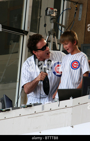 John Cusack Sings During 7th Inning Stretch at Chicago Cubs Baseball ...