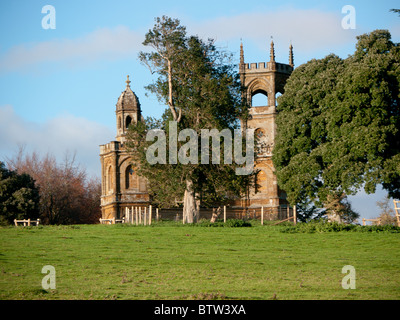 The Gothic Temple of Stowe House in the formal gardens of the English ...