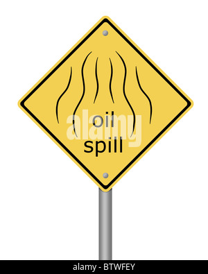 Oil spill warning sign Stock Photo - Alamy