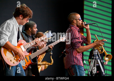 TROY ANDREWS know as TROMBONE SHORTY performs with his band on the ...