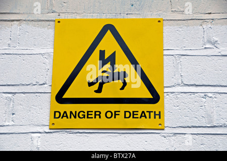 Danger of Death Warning Sign of Electricity Stock Photo - Alamy