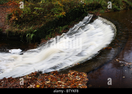 Bersham waterfall and River Clywedog in Autumn near Wrexham Stock Photo ...