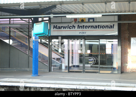 Harwich International Rail Sign Stock Photo - Alamy