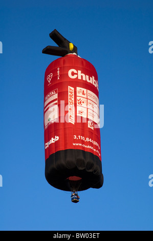 Chubb Fire Extinguisher hot air balloon on the ground before take off ...