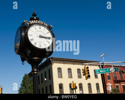 Town Square Clock, Main Street, Downtown Madison, NJ Stock Photo - Alamy