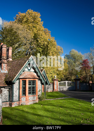 Laverstoke Freefolk Hampshire England gate lodge with bargeboard ...