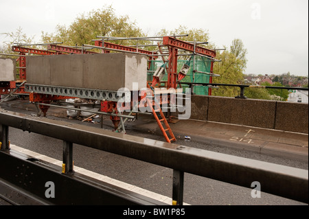 Scaffolding Concrete Counterbalance weights on bridge Stock Photo ...