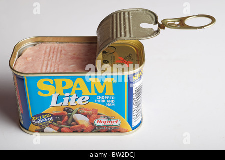 Spam lite chopped pork and ham Stock Photo - Alamy