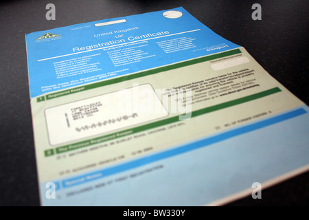 united kingdom car registration certificate issued by the DVLA Stock ...