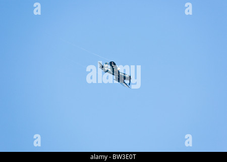 Pilot Dan McCue flying his F4U Corsair airplane during air show at NAS ...