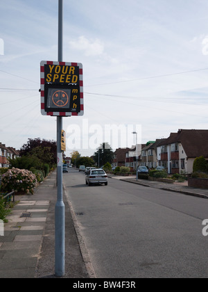 Electronic speed limit sign shows driver's speed Stock Photo - Alamy
