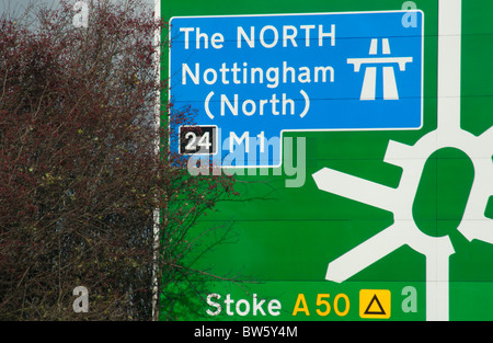 The north M1 sign motorway UK Stock Photo - Alamy