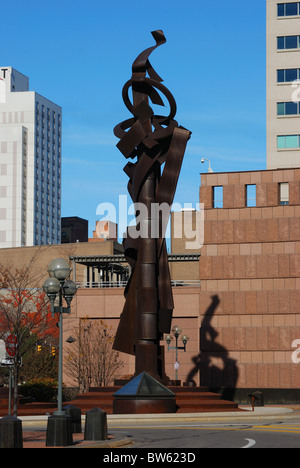 Albert Paley's abstract, steel sculpture "Passage" stands in front of ...