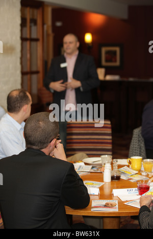 4Networking founder Brad Burton speaking at a new 4Networking group ...