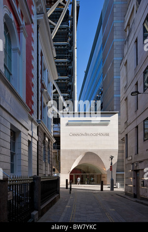 Cannon Bridge House exterior sign, City of London, UK. Redeveloped by ...