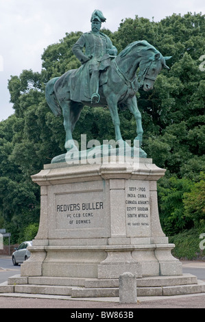 Statue of General Sir Redvers Buller VC with a traffic cone on his head ...