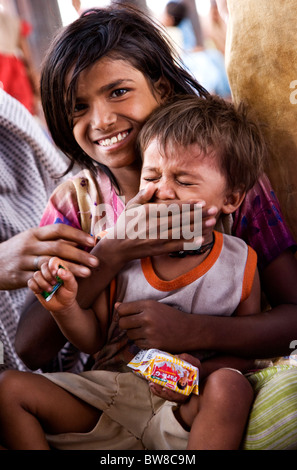 Indian baby girl crying Stock Photo - Alamy