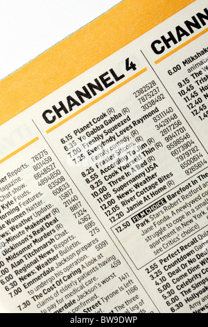 Television TV program guide Stock Photo - Alamy