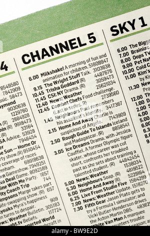 Television TV program guide Stock Photo - Alamy