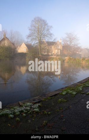 A winter morning in Biddestone village Wiltshire England Stock Photo ...