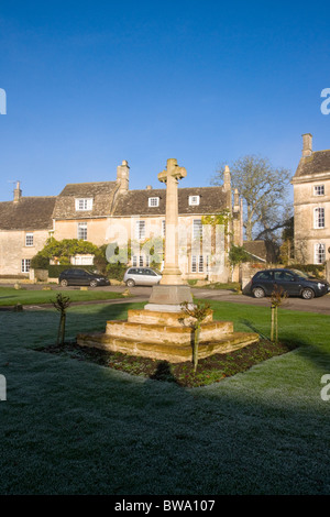 A winter morning in Biddestone village Wiltshire England Stock Photo ...