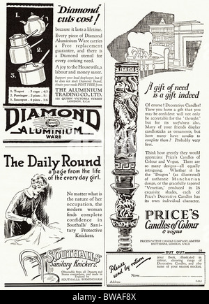 Page of 1920s advertisements in English magazine dated June 1929 Stock ...
