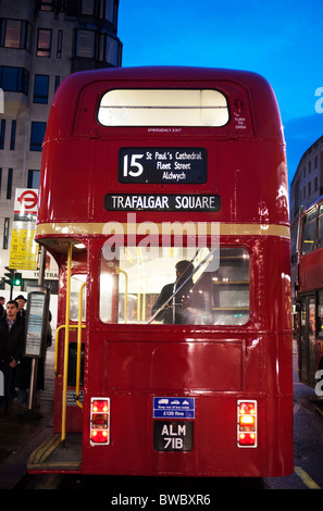 Number 15 red routemaster London bus Stock Photo - Alamy