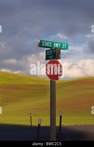 USA, Washington State, Palouse. Sign on an old abandoned antique store ...