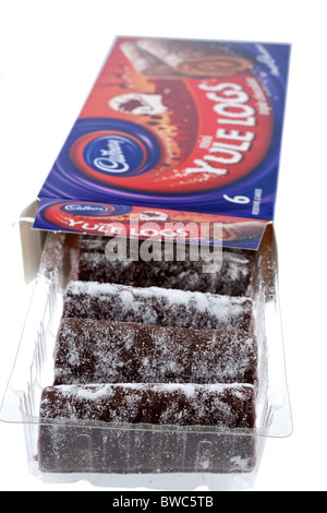 Box of Cadbury triple chocolate mini Yule logs Stock Photo - Alamy