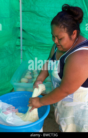 Frybread, a traditional food for Native Americans frying in oil at Page ...