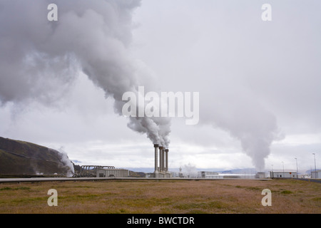 Nesjavellir Geothermal Power Station, South Iceland. It produces ...