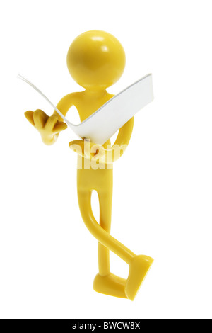 miniature figurine reading on a book page Stock Photo - Alamy