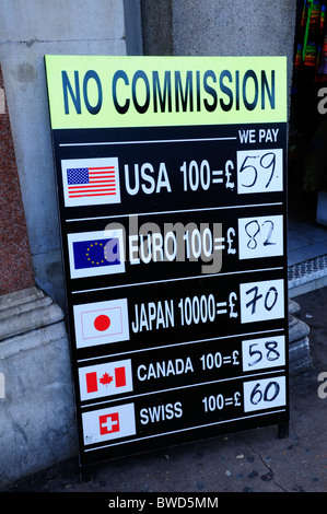 sign with currency exchange rates Stock Photo - Alamy