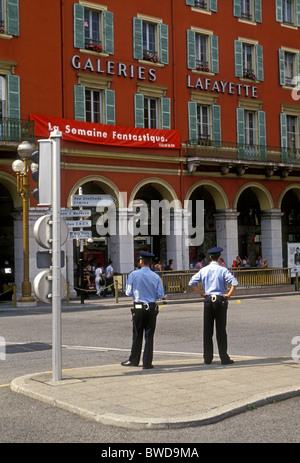 police, France, two French police officers, full length, early 20th ...