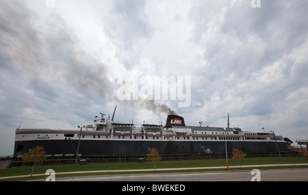 Wisconsin, Manitowoc. Lake Michigan Car ferry, historic S.S. BADGER, c ...