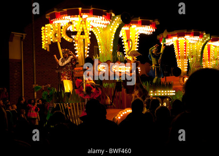 brightly lit carnival floats at burnham on sea somerset UK November ...