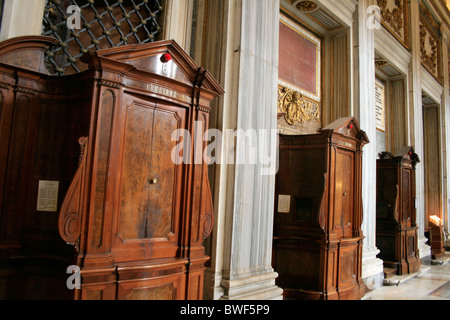 confession boxes inside santa maria basilica in rome italy Stock Photo ...