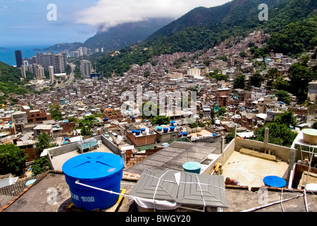 Rocinha, the largest hill favela in Rio de Janeiro, Brazil, is located ...