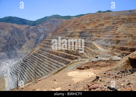 Terraced pit of the Kennecott Copper Mine in central Utah. Open pit ...