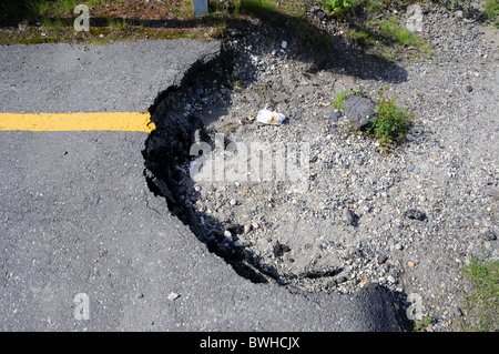Road damage, road construction Stock Photo - Alamy