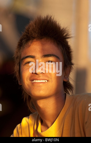 Local boy with original haircut Stock Photo - Alamy