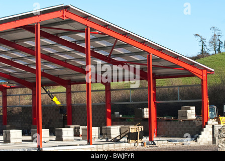 Steel frame of a new commercial building under construction Stock Photo ...