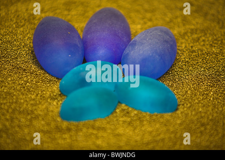 Lighted blue zen stones Stock Photo - Alamy