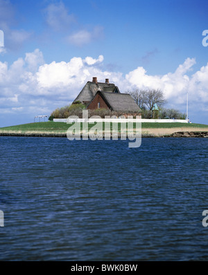 Kirchwarft Hallig Hooge Halligen island isle scenery landscape sea ...