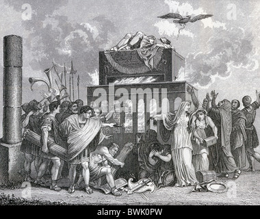 Funeral of a Roman emperor (Cremation ceremony). Artist: Lanfranco ...