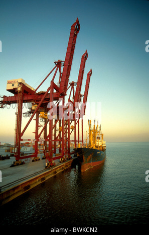 Asia China Tianjin Xingang harbour port freight harbour industry ...