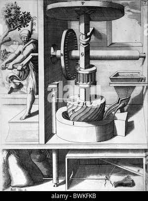 Hand Powered Milling Machine 17th Century Engraving Stock Photo - Alamy