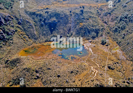 Venezuela South America Lagunas Del Espejo Merida Cableway Aerial view ...