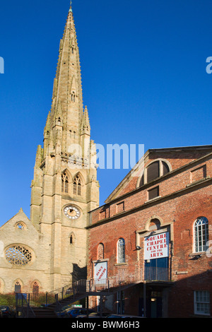 Square Chapel, Centre of the Arts, Halifax, with spire of former Square ...